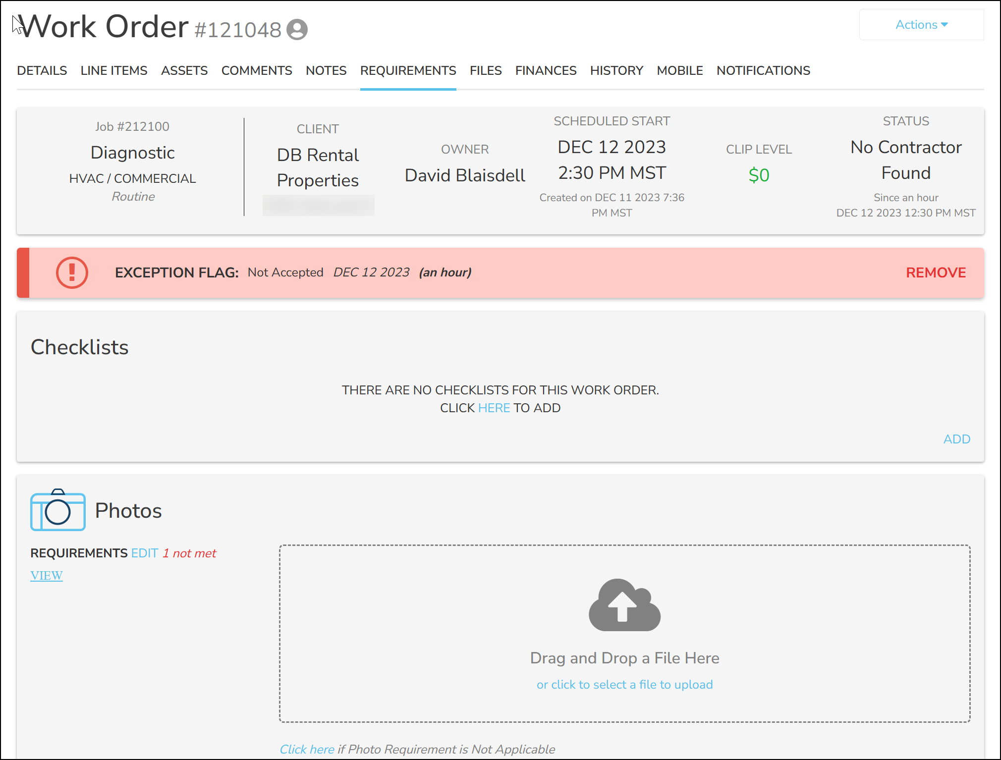Locate Your Work Order